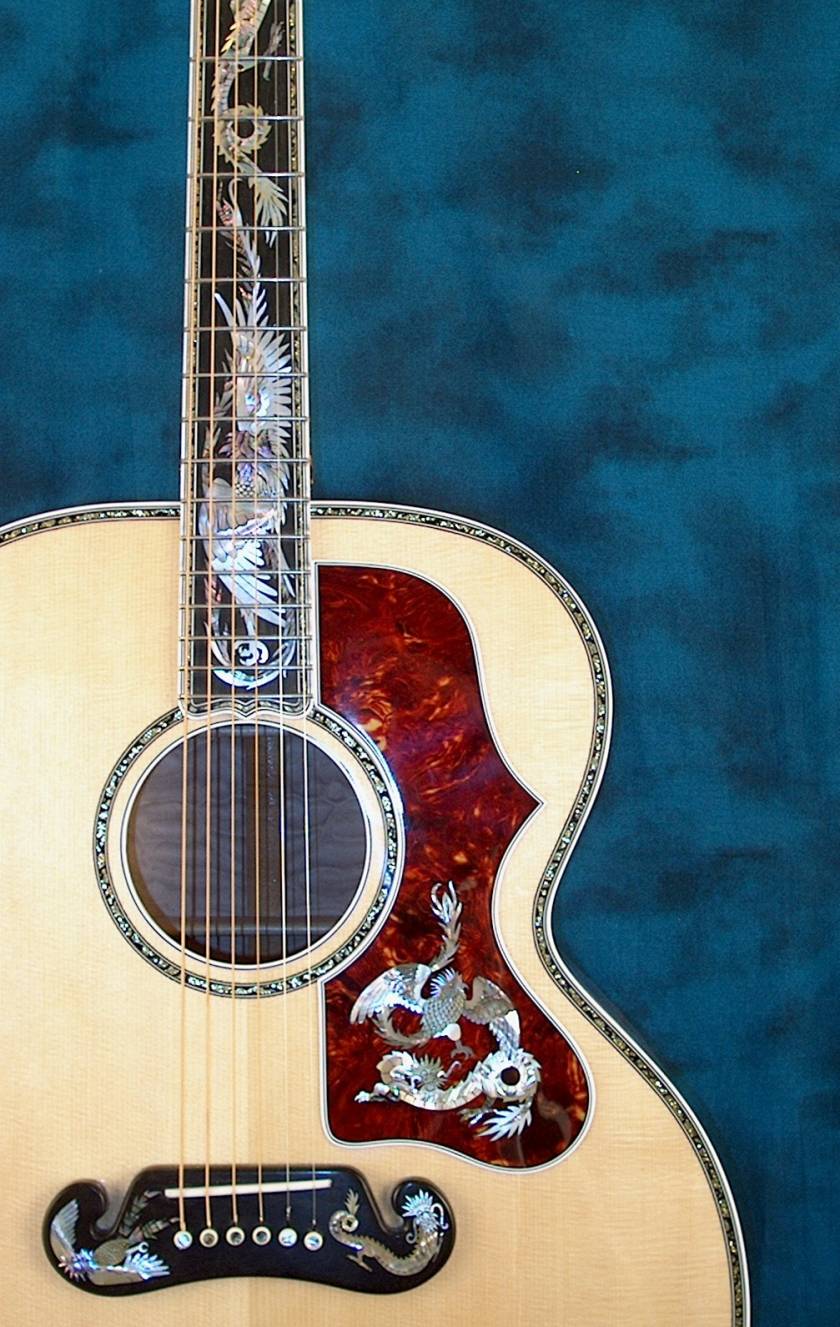 J-200 MM Quilt Maple Phoenix & Dragon - Ren Ferguson Co.